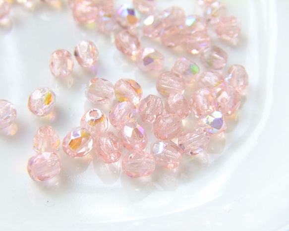 80個・4mm・ライトローズAB・チェコビーズ・ファイヤーポリッシュ・18052807 ビーズ 四季彩の森 通販 5705808｜Creema ...