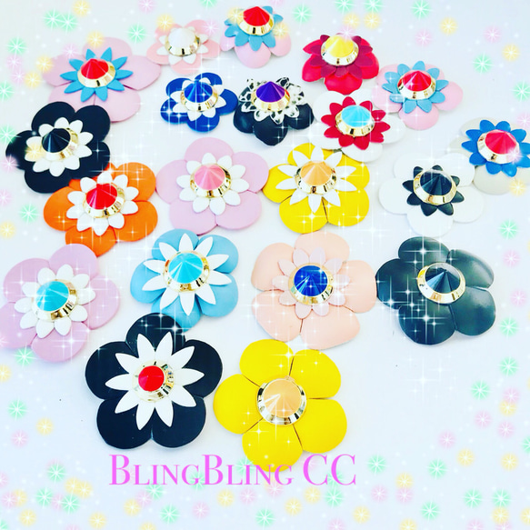 801」スタッズ花ワッペン ︎2個セット ワッペン・アップリケ blingblingCC 通販 4821090｜Creema(クリーマ)