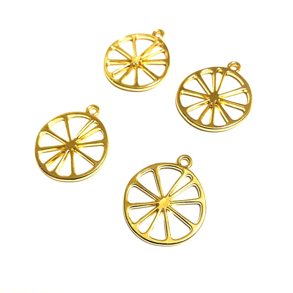 3697」 ゴールド オレンジ 枠 レジン チャーム ︎ 4個セット デコパーツ blingblingCC 通販 7537993｜Creema ...