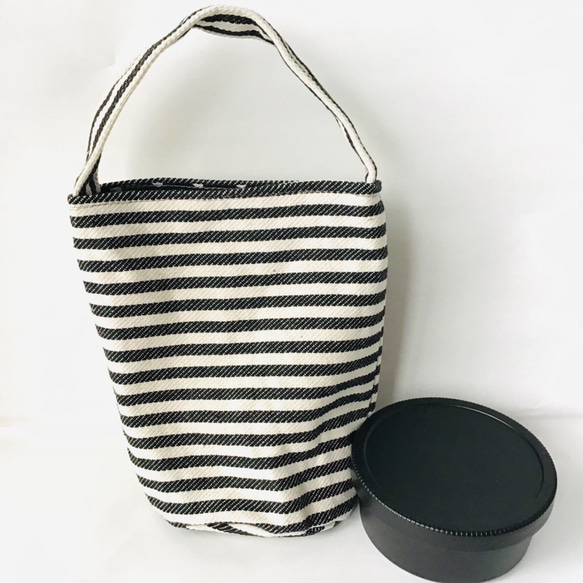 ボーダー柄丸底ワンハンドルバッグ バケツバッグ はち 通販 12732623｜Creema(クリーマ)