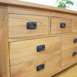 【最安値】マホガニー 無垢 リビング チェスト サイドボード キャビネット 箪笥 引出 7杯【ナチュラル】che112 チェスト・キャビネット ...