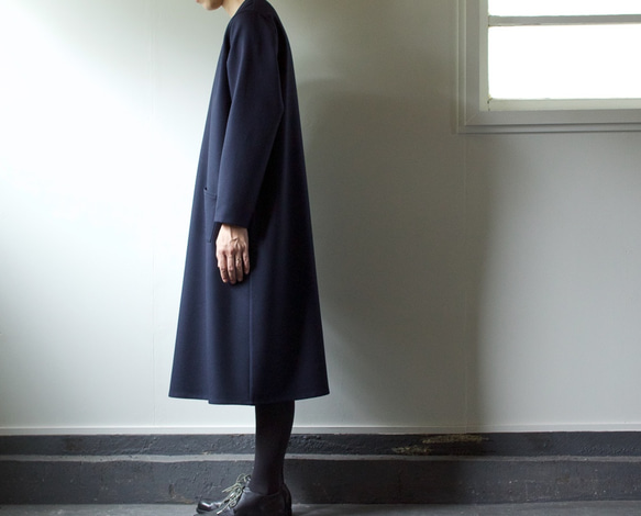 saxony wool one piece/navy ワンピース FRECKLE 通販 8059202｜Creema(クリーマ)