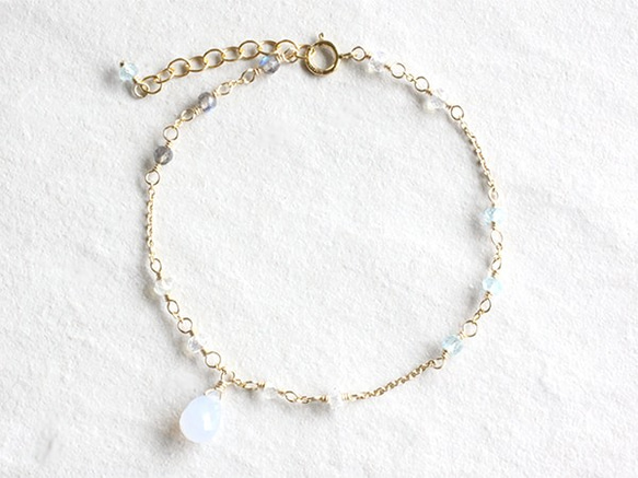 14KGF ブルーカルセドニー ブレスレット ブレスレット Ratna 通販 5579357｜Creema(クリーマ)