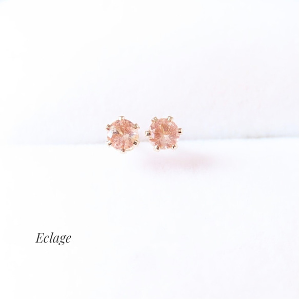 希少石☆オレゴンサンストーンのスタッドピアス（3mm） ピアス（スタッド・一粒） Eclage～エクラージュ～ 通販 11587626 ...
