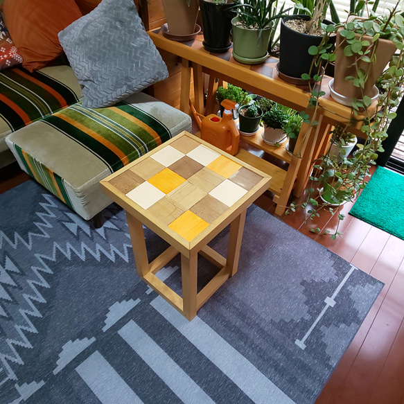 なかむ様オーダー品 高さ30cm living モザイク柄 サイドテーブル カフェ ローテーブル サイドテーブル Kamon 通販 ...