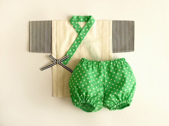 ＊nina's オリジナル＊ ミニ甚平 ドット green 子供服 STUDIO KIWA 通販｜Creema(クリーマ)