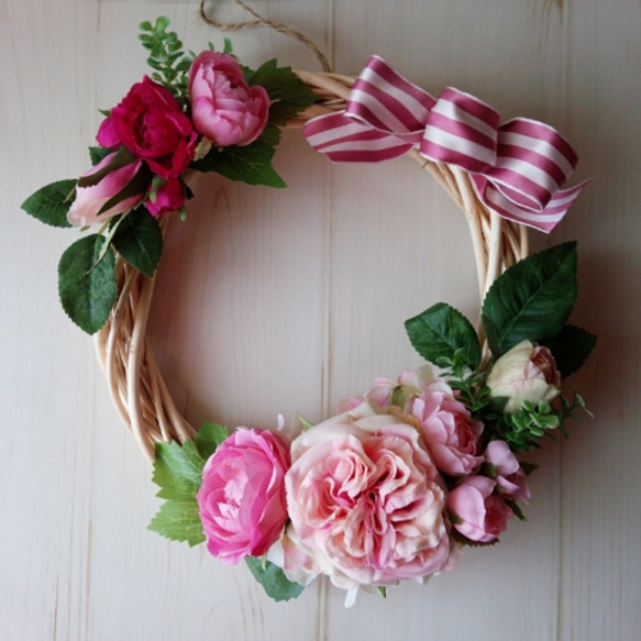 フラワーリース＊アーティフィシャルフラワー アートフラワー bloom＊M 通販 4067902｜Creema(クリーマ)