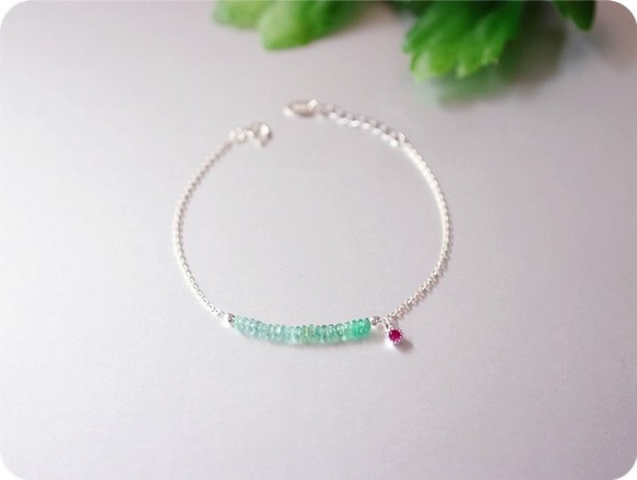 グラデーション エメラルドのブレスレット～～ 5月誕生石 シルバーバージョン ブレスレット RALULU.SHU 通販 4780204 ...