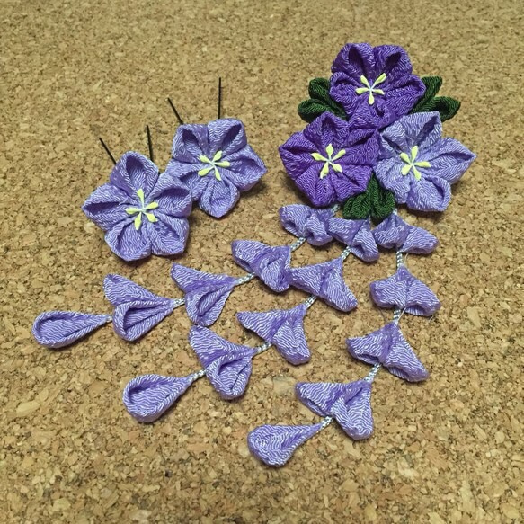 桔梗のつまみ細工の髪飾り かんざし つまみ工房_桜華月 通販｜Creema(クリーマ) 1510595