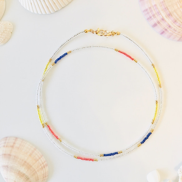 3way ビーズ マスクホルダーネックレス（トリコロールカラー） ネックレス・ペンダント colorfeel accessory 通販 ...