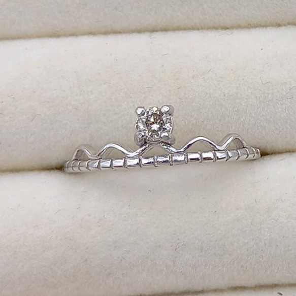 天然ダイヤモンドのクラウンリング フリーサイズ ジュエリー 指輪・リング ORISYOKU 通販｜Creema(クリーマ) 12015952