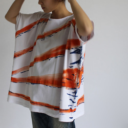 ＄夏SALE 8/16まで 手描きART ポンチョTシャツ 【厚地度詰め天竺Cotton100％Tシャツ】 T39B Tシャツ anvai ...