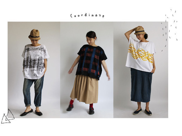 ＄夏SALE 8/16まで 手描きART ポンチョTシャツ 【厚地度詰め天竺Cotton100％Tシャツ】 T39B Tシャツ anvai ...