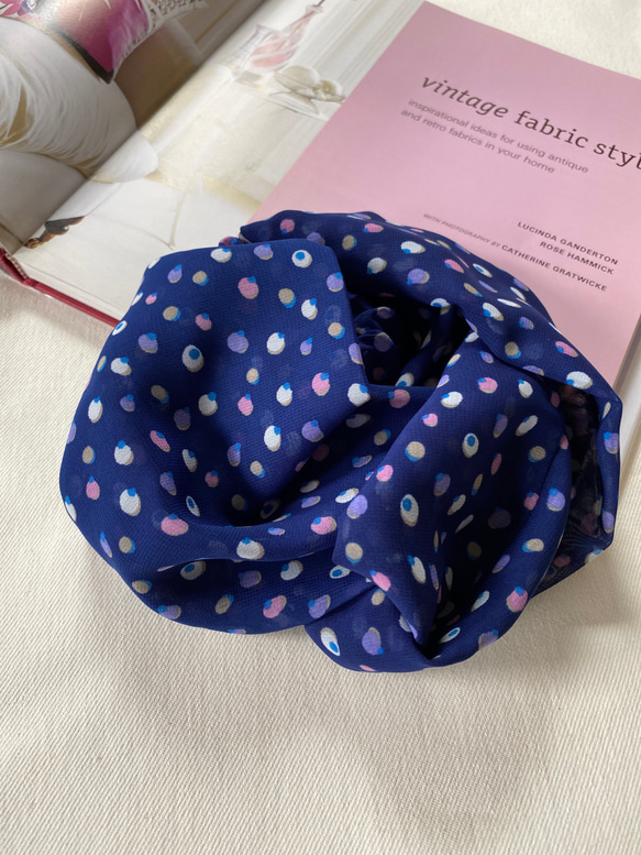 「再販」ネイビー・ドットモチーフの大人クロスヘアターバン「creema限定」 ヘアバンド・ターバン n.couleur 通販 10061072 ...