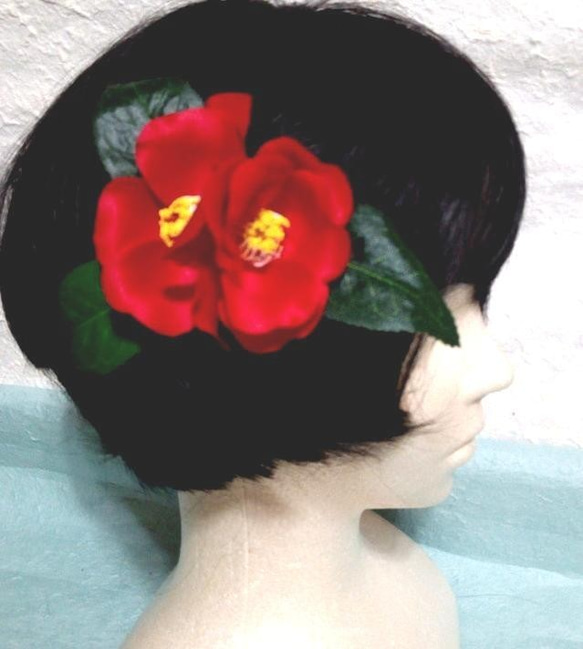 ＊赤椿＊ダブルクリップ* ヘッドドレス（ウェディング） *Round Heart*【クリーマ店】 通販｜Creema(クリーマ) 4945701