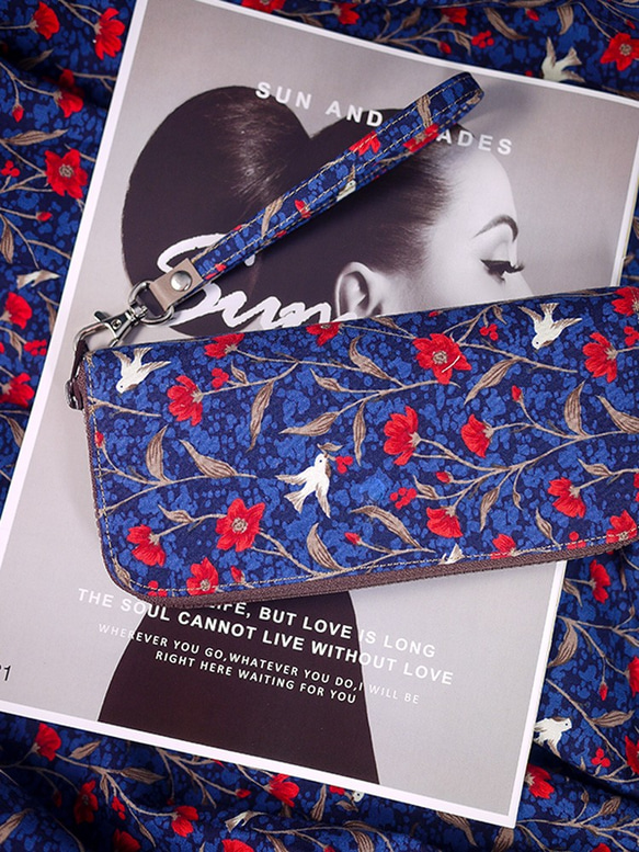 花と鳥の風と月。布製ロングクリップ/ウォレット/ウォレット/コインウォレット 長財布 buttertwo 通販｜Creema(クリーマ ...