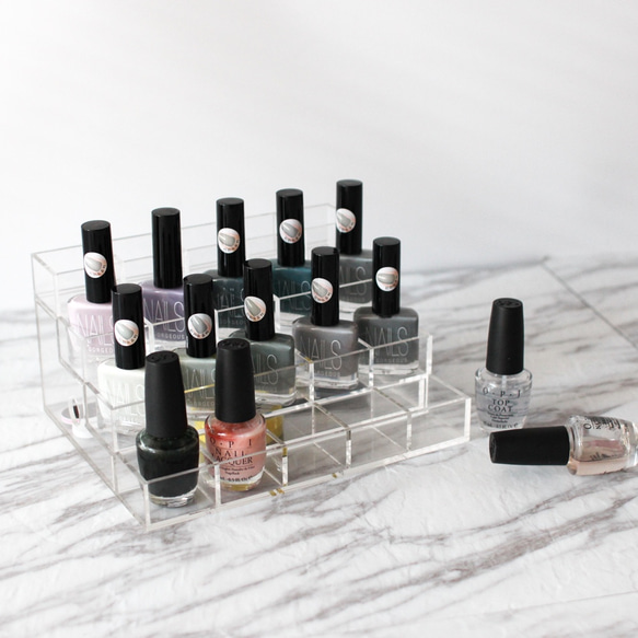 受信ステップ透明なアクリルボックス（ネイルポリッシュ用油性インクボトル） フリーボックス・小物入れ moosy life 通販｜Creema ...