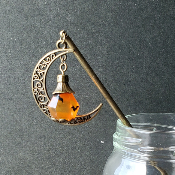 ハロウィンランタンのかんざし(オレンジ)【受注制作】 かんざし 蒼依堂 通販 12656036｜Creema(クリーマ)