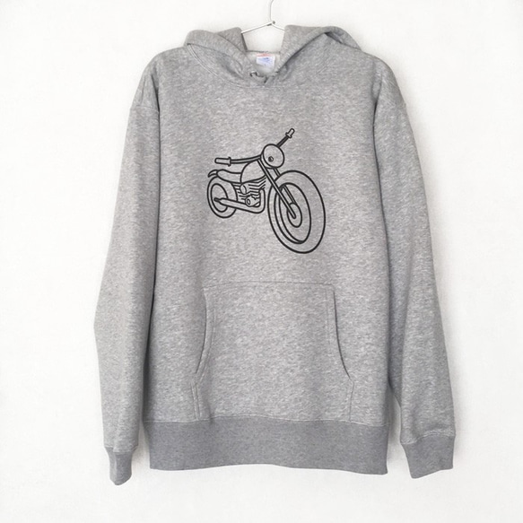 バイク乗りのパーカー gray × black パーカー Blue-lab 通販｜Creema(クリーマ) 8207441