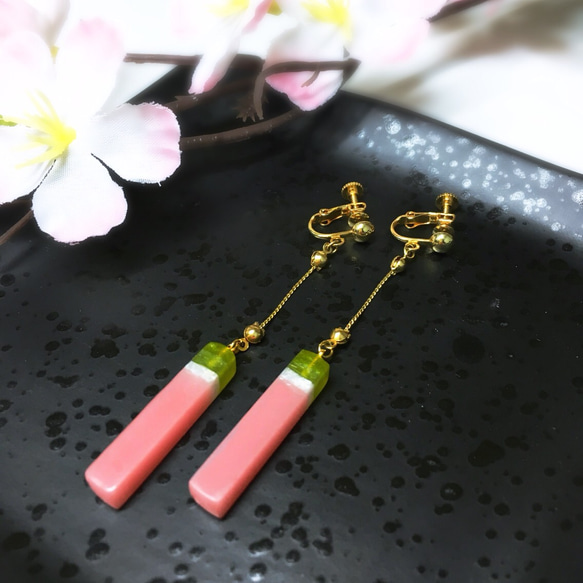 桜餅のバーイヤリング ピアス（その他） たまにはどこかへ 通販 5417779｜Creema(クリーマ)