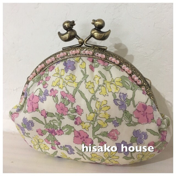 楽しそうにお喋りしてる♪ リバティとがぁプルげんこ がま口財布 がま口 ひさこ屋 通販｜Creema(クリーマ) 5319448