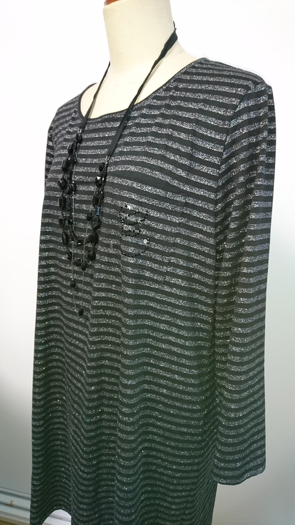 ラメストライプワンピース ワンピース miomio 通販 4683704｜Creema(クリーマ)