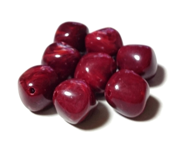 8個セット フェイクストーン 天然石風ビーズ 小豆色 ビーズ スイーツデコリリィ素材販売 通販｜Creema(クリーマ) 3691145