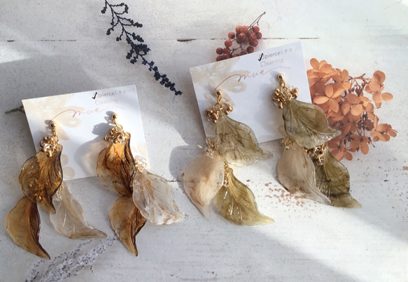 しゃらしゃらリーフ（ピアス・イヤリング） ピアス（スタッド・一粒） mua 通販 10615000｜Creema(クリーマ)