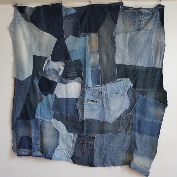 eｰ12 パッチワークデニムマルチカバー カーペット・絨毯・ラグ・マット C d c『デニット工房』 通販 12193502｜Creema(クリーマ)