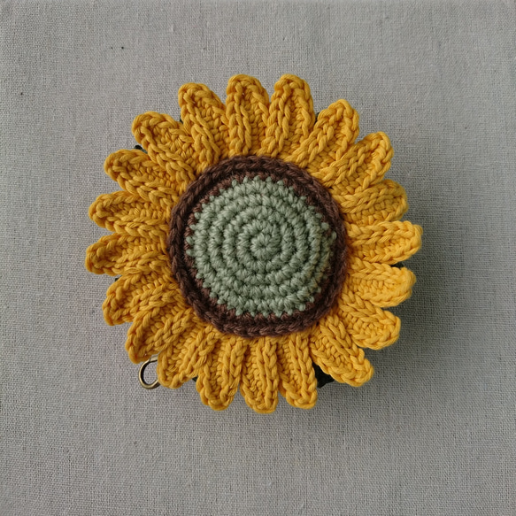 ひまわりのミニポーチ③ 夏にぴったりな向日葵をイメージした、キーホルダー付の小物入れ♪ ポーチ てるてるガール 通販 4389209 ...