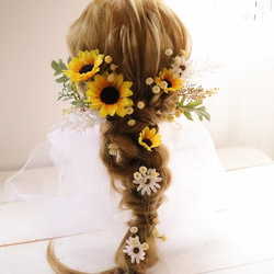 向日葵のヘッドドレス ヘアパーツ 前撮りやサマーパーティ ヒマワリ 髪飾り ヘッドドレス（ウェディング） アトリエ美鈴 通販 12160636 ...