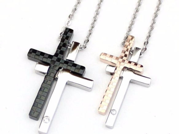 【送料無料】ペアネックレス ダブルクロス ネックレス・ペンダント HandMade jwelry 通販 4307148｜Creema(クリーマ)