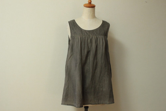 お値下げ!柿渋染め鉄媒染♪ノースリーブブラウス ブラウス Some 通販｜Creema(クリーマ) 2169734