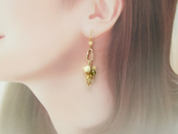 金具変更OK Pierces or Earrings ジェイド チェコ（P0966） ピアス（フック・チェーン） さくら庵 通販 ...