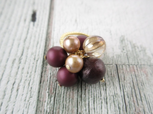 SALE Ring コットンパール ボルドー（K0841) 指輪・リング さくら庵 通販 8139546｜Creema(クリーマ)
