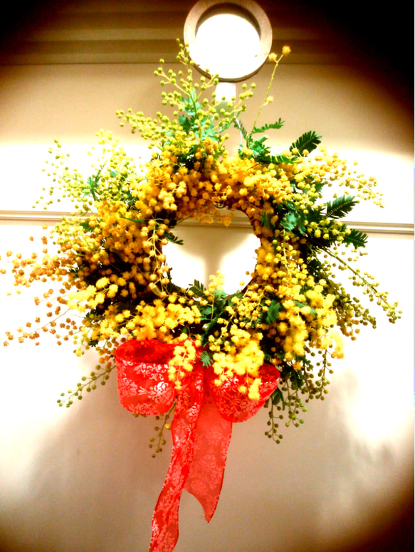 初もの ミモザのリース リース ラ・プリマベーラ 通販 5164583｜Creema(クリーマ)