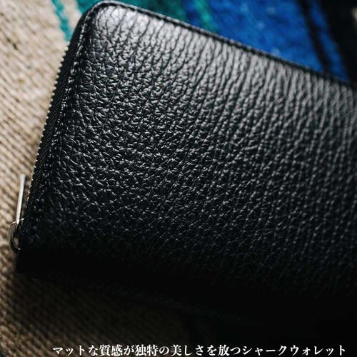 シャークスキン/サメ革/ラウンドファスナー長財布/レザー シャークスキン/サメ革/ラウンドファスナー長財布/レザー