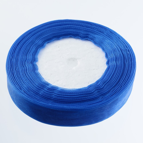 送料無料 オーガンジー リボン 青 20mm 幅 無地 1巻 長さ約45m ブルー ラッピング AP2322 リボン・テープ soncunx ...