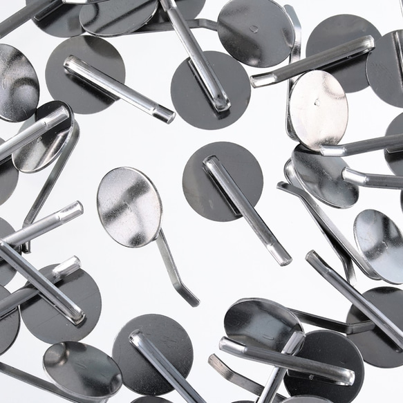 ポニーフック パーツ 丸皿 18mm 台座付き 差し込み式 30個 ガンメタリック ピン ヘアアクセサリー AP2495 金具・チェーン ...