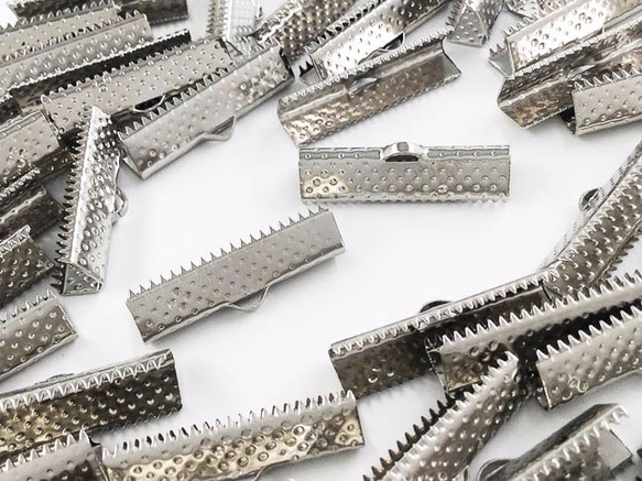 送料無料 ワニグチ 金具 50個 リボン 留め 紐 留め 25mm シルバー ワニ口 ワニカン AP0574 金具・チェーン soncunx ...