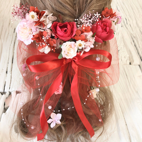 赤ドレスにピッタリ 髪飾り ヘッドドレス BIGリボン ヘッド 赤ドレスにピッタリ 髪飾り ヘッドドレス BIGリボン ヘッド