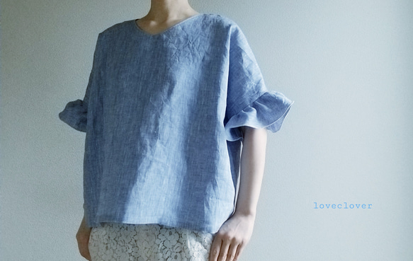 ヒラヒラ袖でほっそり華奢みえ ️涼しげで着回せるプルオーバー frenchlinen bleu ブラウス loveclover 松下さち子 ...