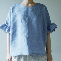 ヒラヒラ袖でほっそり華奢みえ ️涼しげで着回せるプルオーバー frenchlinen bleu ブラウス loveclover 松下さち子 ...