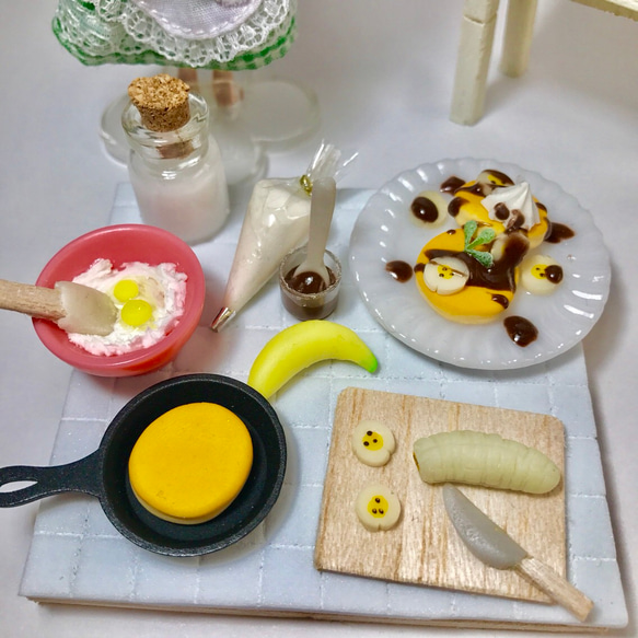 送料無料 ミニチュア パンケーキベイキングシーン バナナ その他置物 MerCitron 通販 3866709｜Creema(クリーマ)
