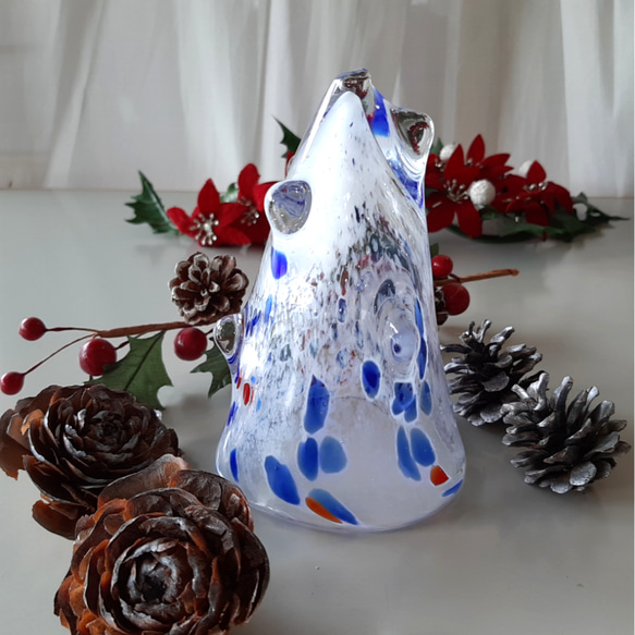 クリスマスツリー (中) 8 電池式ティーキャンドル付き 吹きガラス クリスマスツリー ガラス日和 通販 12657197｜Creema(クリーマ)