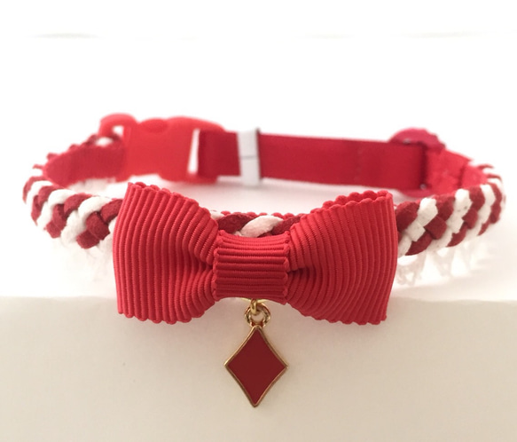 猫の首輪 ︎アリスのトランプ〔レッド] リード・首輪 color&collar 通販 4746404｜Creema(クリーマ)