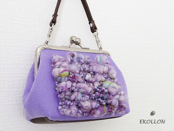 fuwa moco フェルトのがま口ポーチ （ライトパープルS) がま口 EKOLLON 通販 4524570｜Creema(クリーマ)