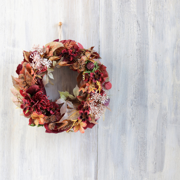 深まる秋の紅葉リース リース はなごま屋 通販｜Creema(クリーマ) 12729464