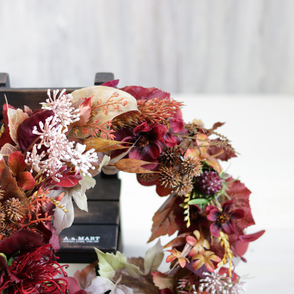 深まる秋の紅葉リース リース はなごま屋 通販｜Creema(クリーマ) 12729464