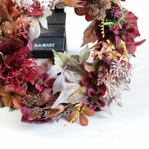 深まる秋の紅葉リース リース はなごま屋 通販｜Creema(クリーマ) 12729464